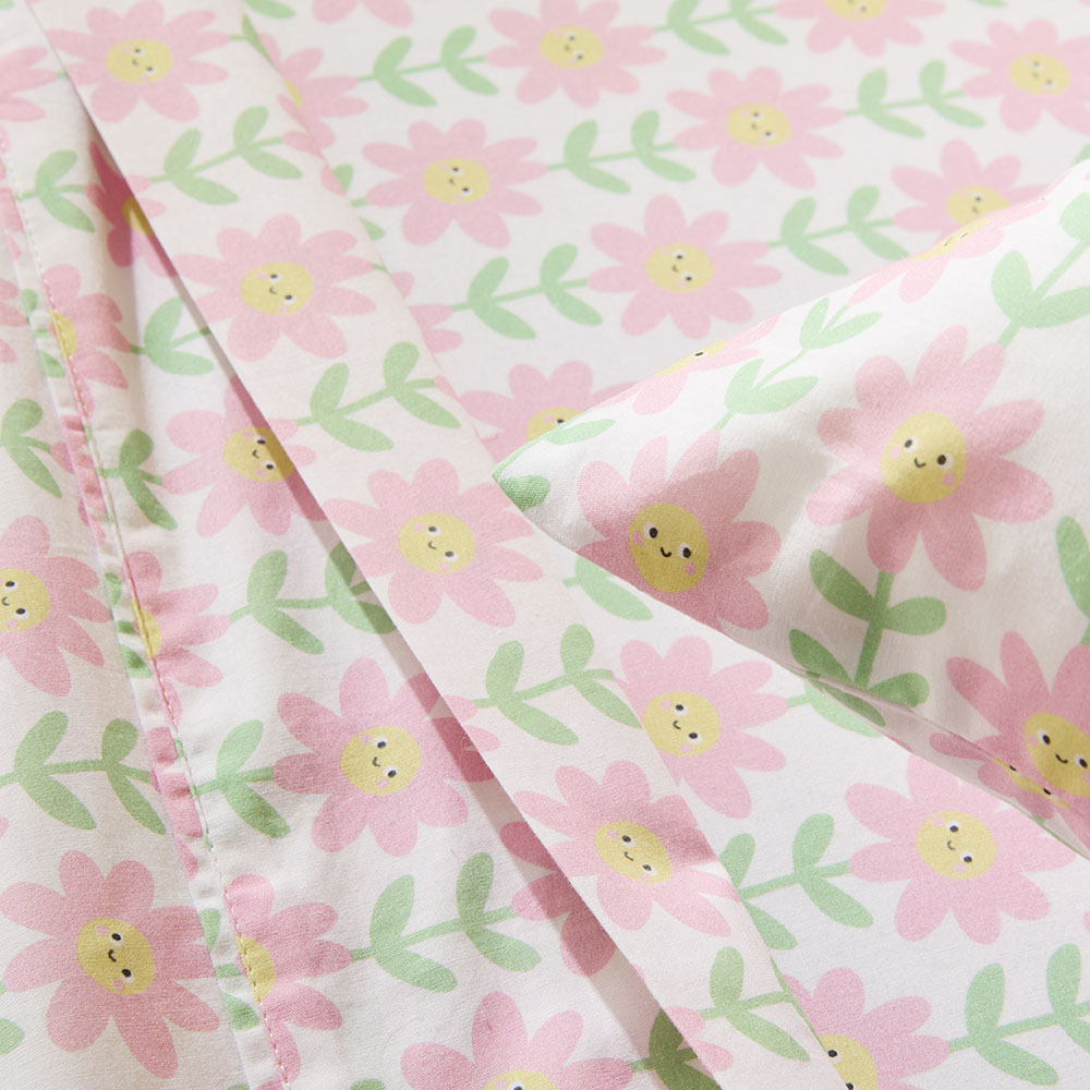 Adairs Kids - Happy Daisy White Sheet Set | Adairs