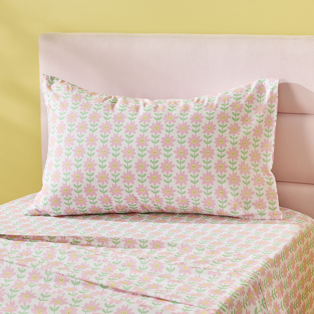 Adairs Kids - Happy Daisy White Sheet Set | Adairs
