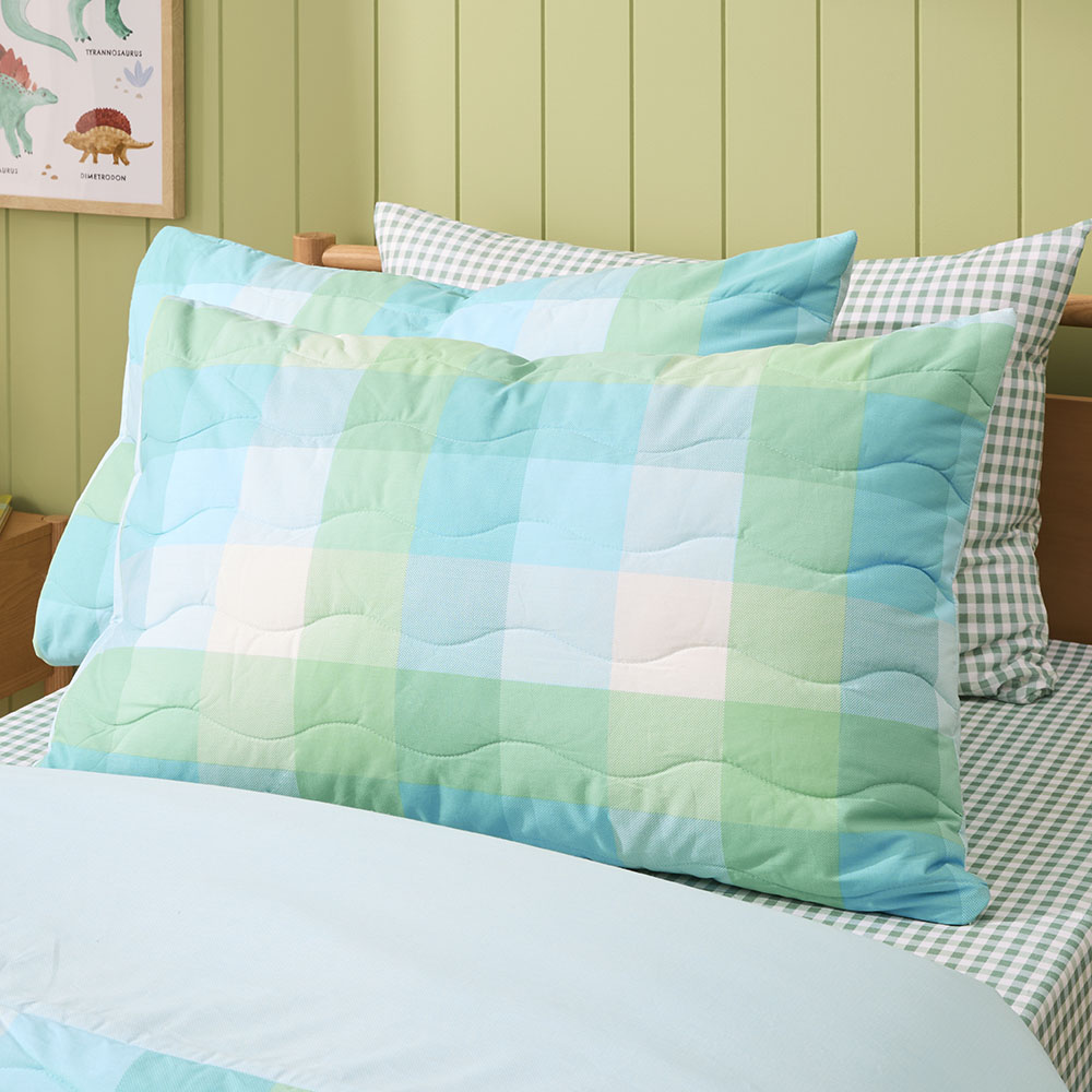 Adairs Kids - Samuel Check Blue Quilted Quilt Cover Set | Adairs