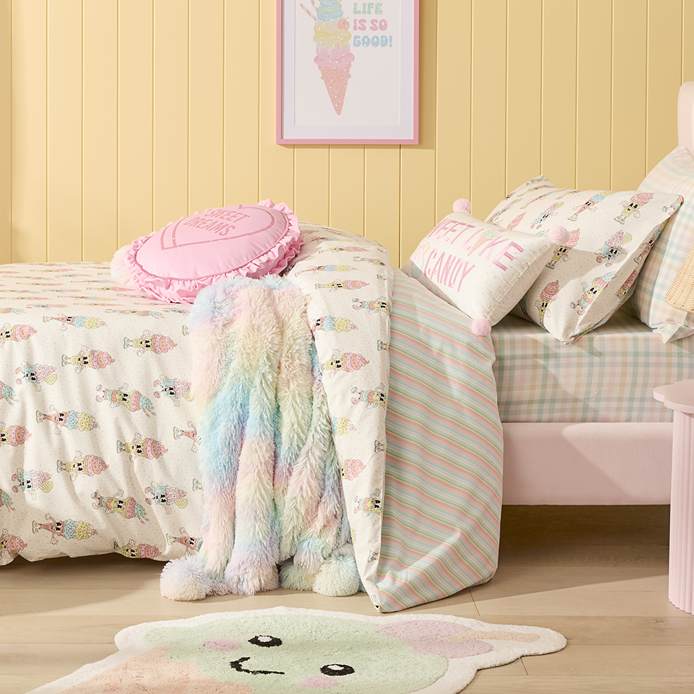 Adairs Kids - Ice Cream Sundae Smile White Quilt Cover Set | Adairs