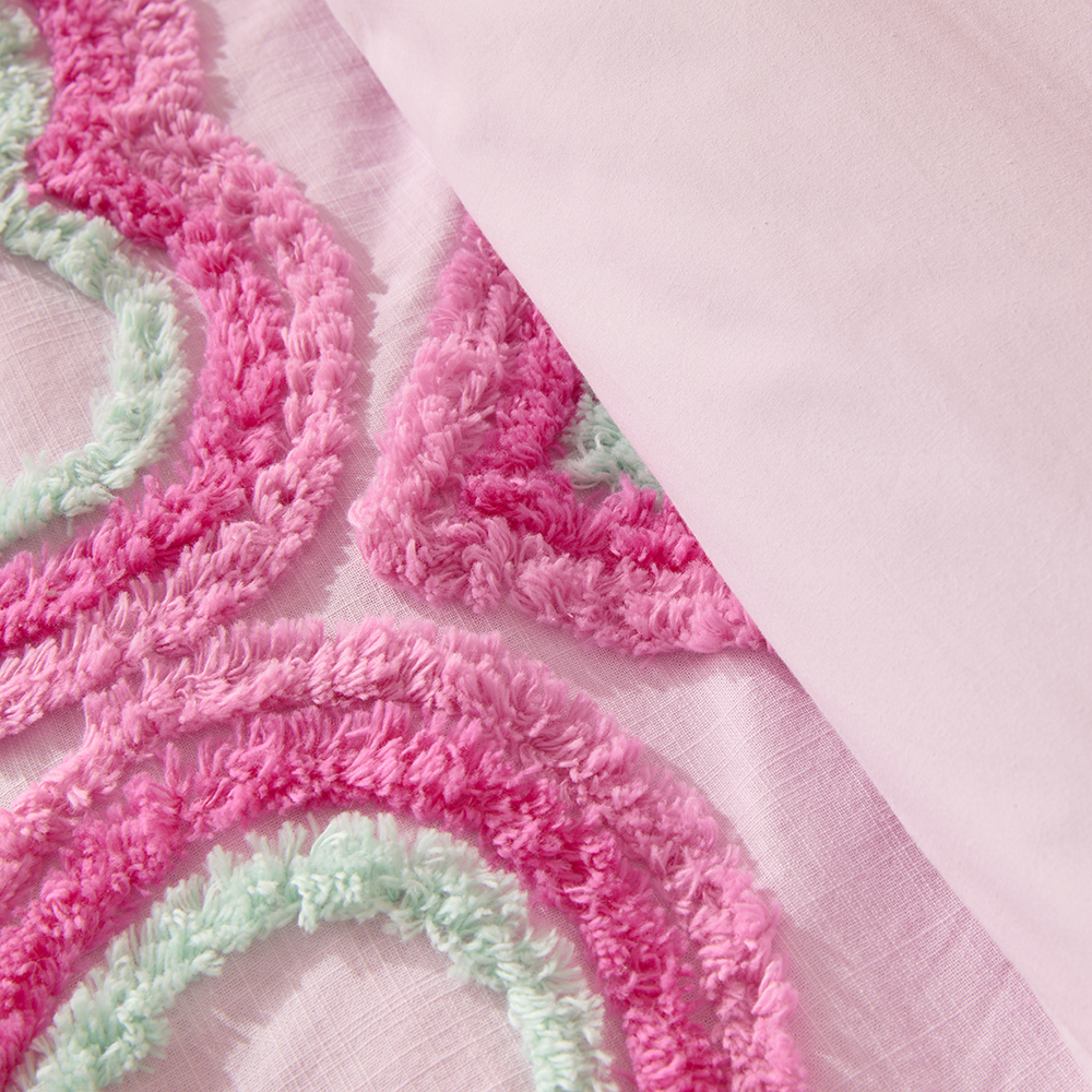 Adairs Kids - Tufted Heart Pink Quilt Cover Set | Adairs