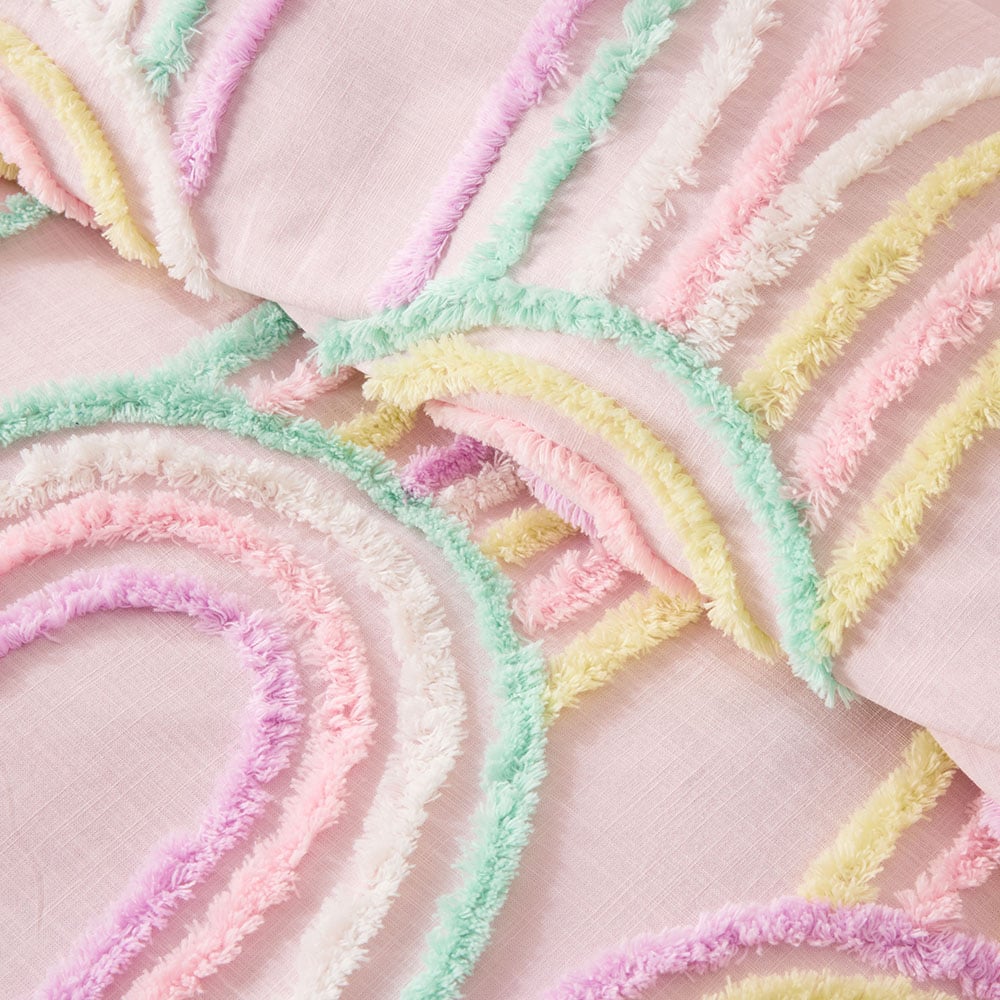 Adairs Kids - Ruby Tufted Rainbow Quilt Cover Set | Adairs