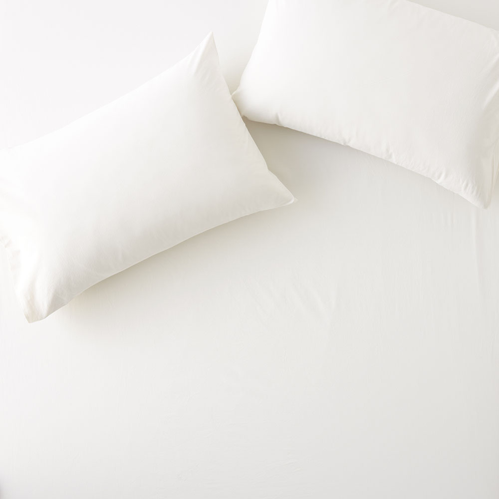 Adairs Kids - Stonewashed Cotton White Pebble Fitted Sheet Set | Adairs