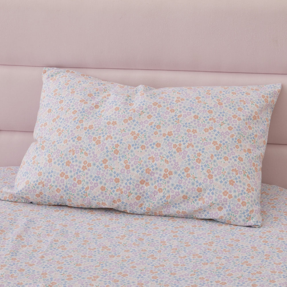 Adairs Kids - Polly Floral White Flannelette Sheet Set | Adairs