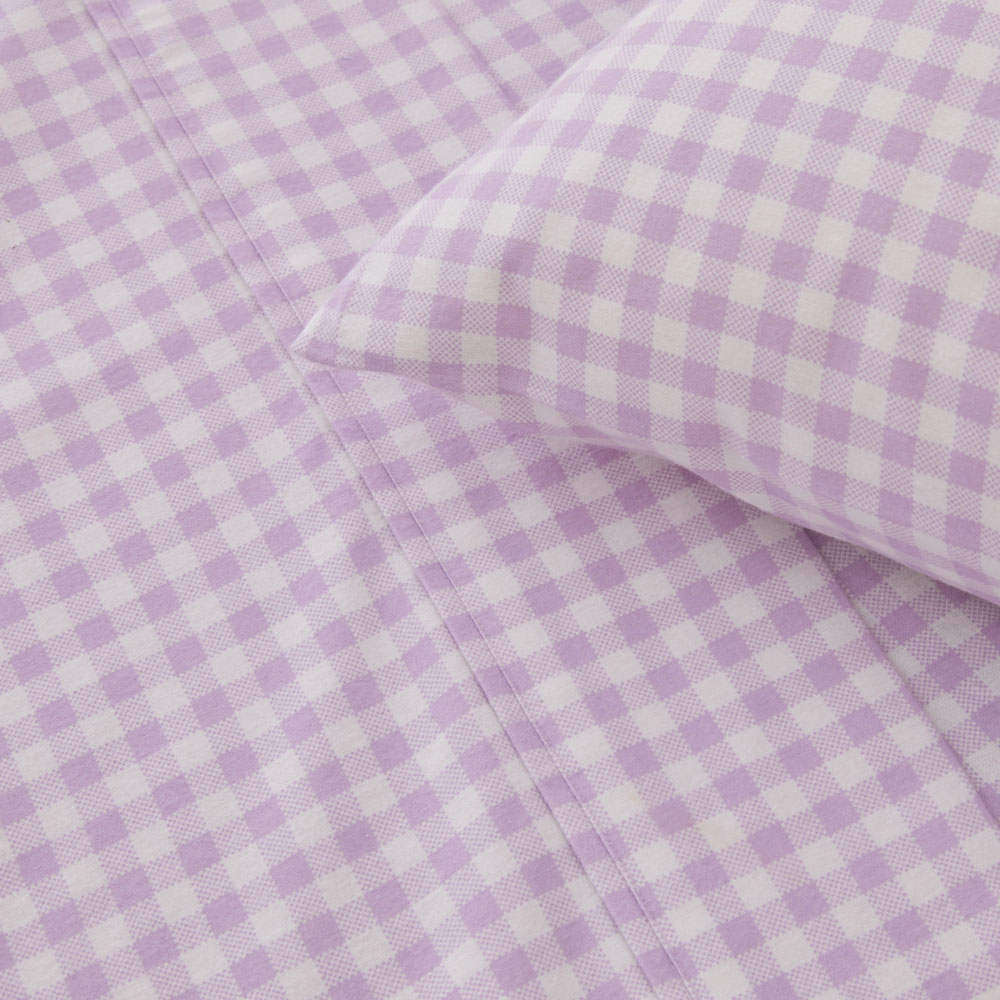 Adairs Kids - Rylee Lilac Gingham Flannelette Sheet Set | Adairs