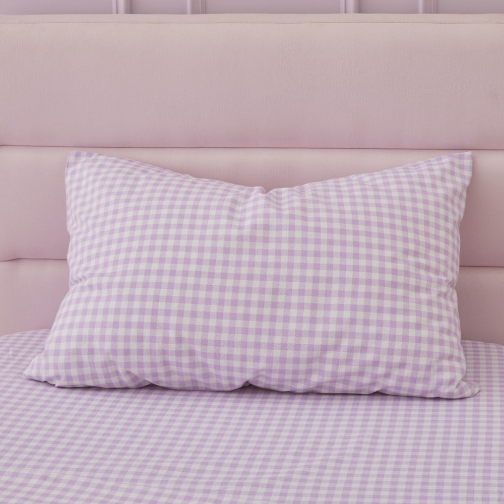 Adairs Kids - Rylee Lilac Gingham Flannelette Sheet Set | Adairs