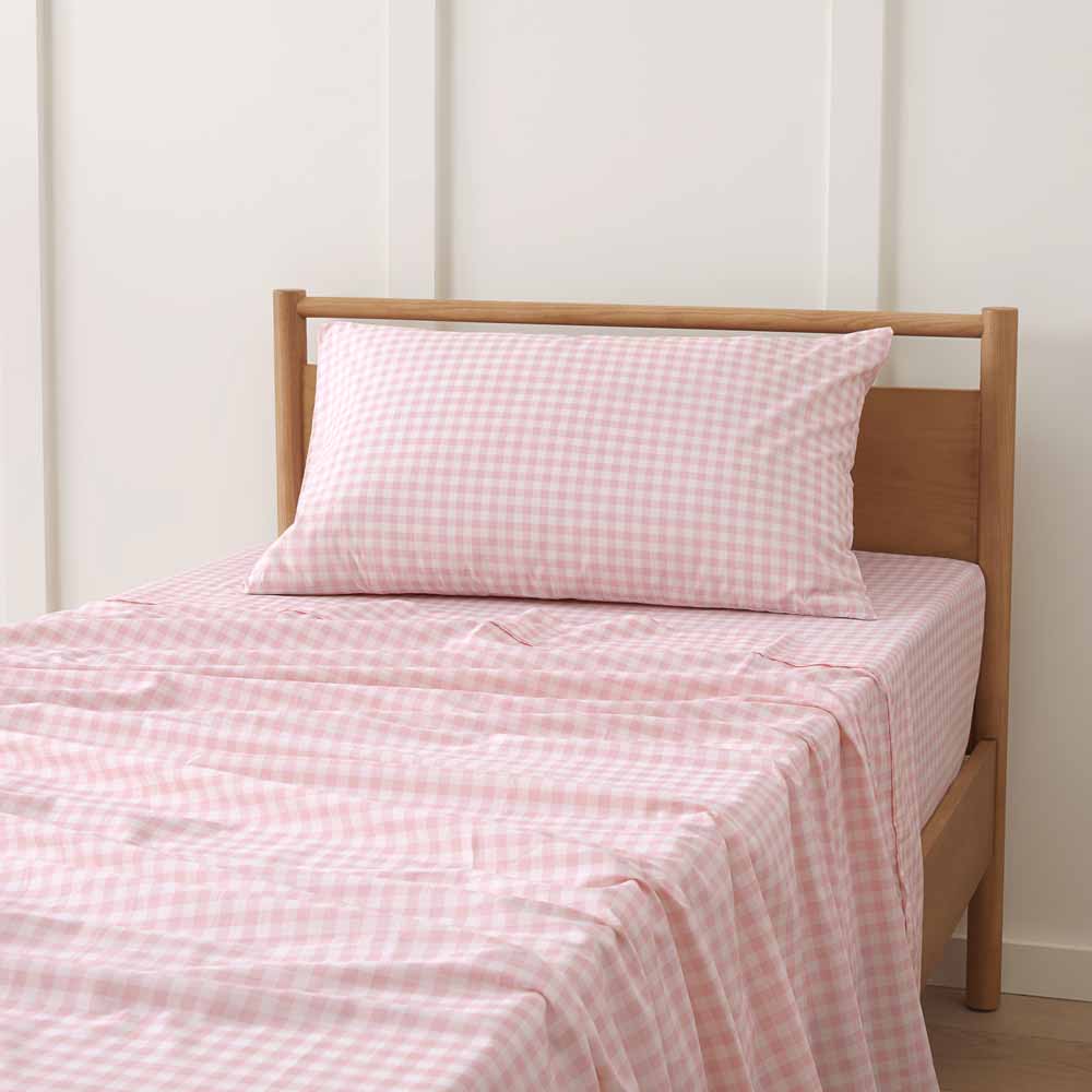 Adairs Kids - Rylee Ballet Pink Gingham Cot Sheet Set | Adairs