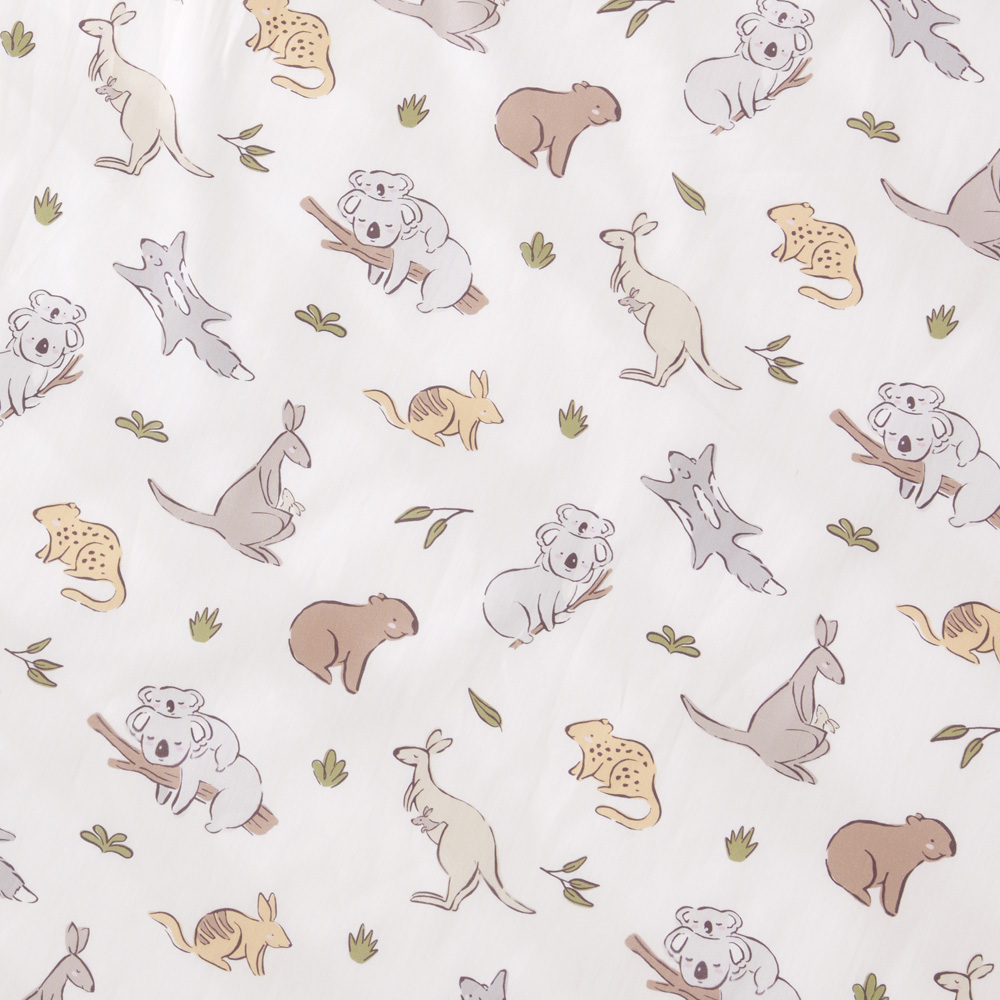 Adairs Kids - Little Animals Of Oz White Baby Fitted Sheets 2pk | Adairs