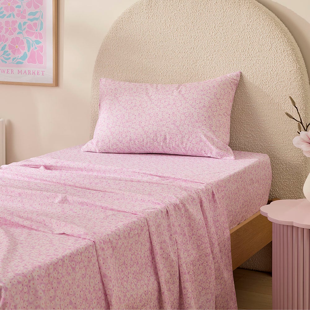 Adairs Kids - Daisy Floral Lilac Sheet Set | Adairs