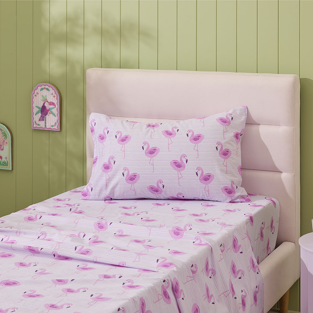 Adairs Kids - Flamingo Pink Sheet Set | Adairs