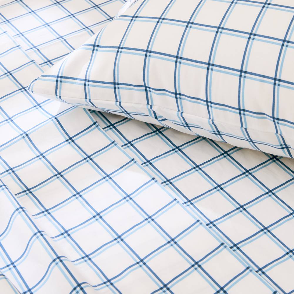 Adairs Kids - Freddie Blues Check Sheet Set | Adairs