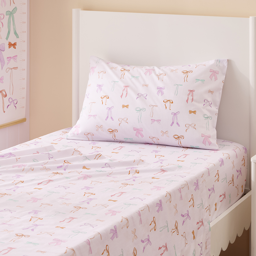 Adairs Kids - Pretty Bows Multi Stripe Sheet Set | Adairs