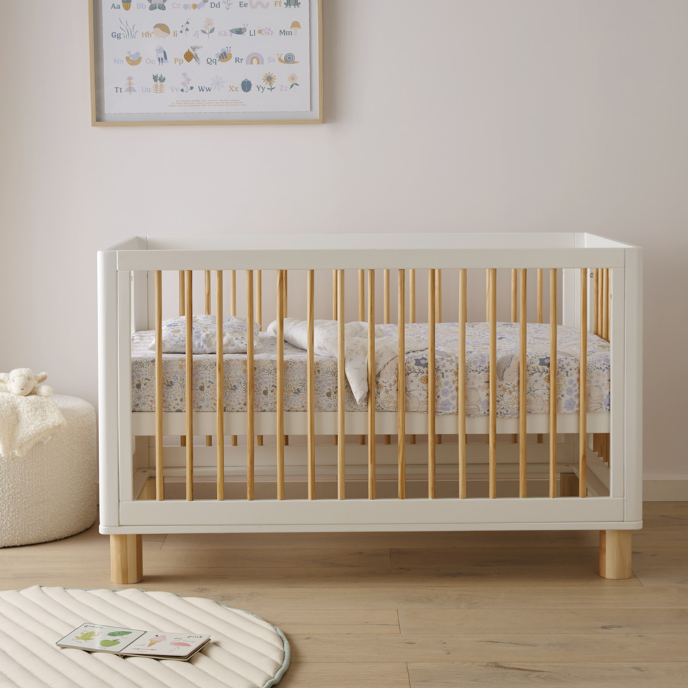 Adairs Kids - Pure Nature White Baby Quilted Cot Quilt Cover Set | Adairs