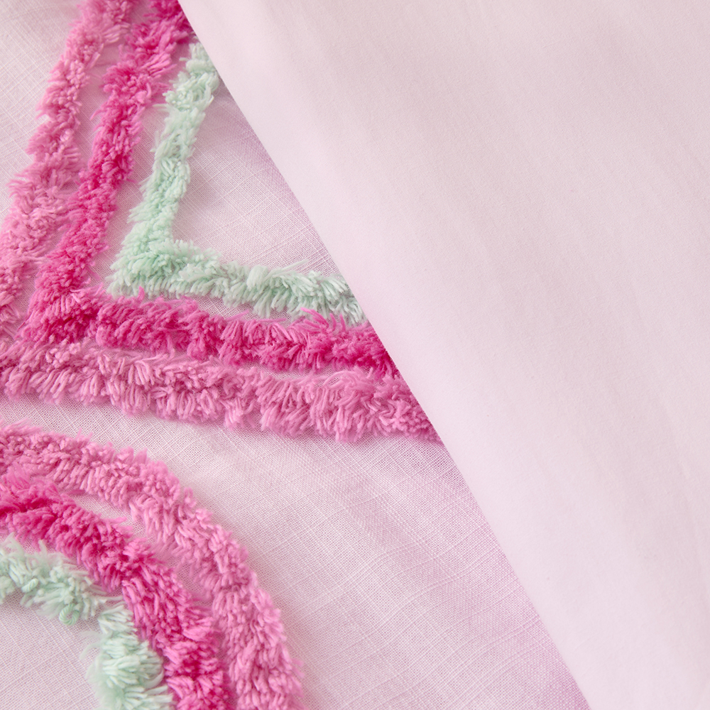 Adairs Kids - Tufted Heart Pink Cot Quilt Cover Set | Adairs