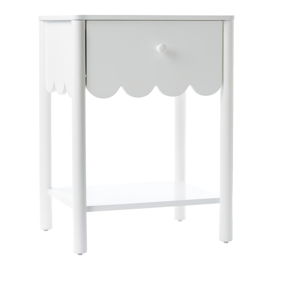 Adairs Kids - Sadie Scallop White Bedside Table | Adairs