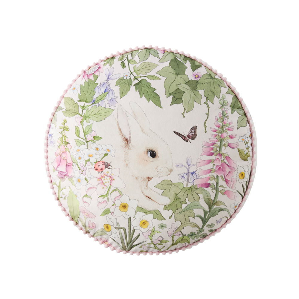 Adairs Kids - Fleur Harris Springtime Bunny Multi Round Velvet Cushion ...