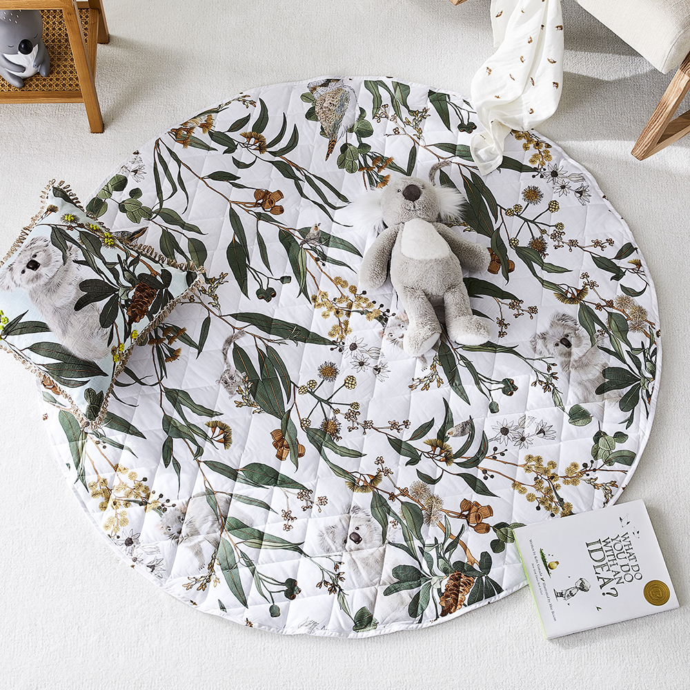 Adairs Kids - Gumnut Gully White Quilted Printed Play Mat | Adairs