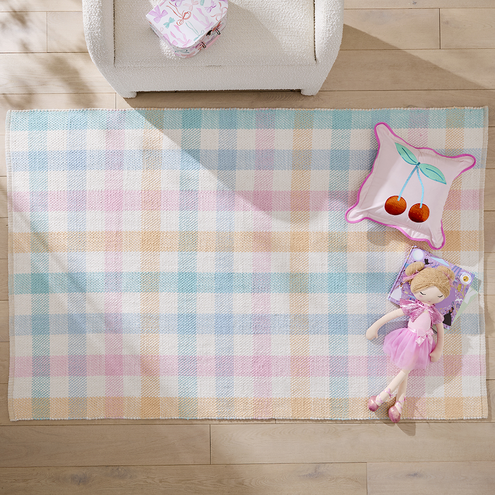 Adairs Kids - Marshall Rainbow Check Rug | Adairs