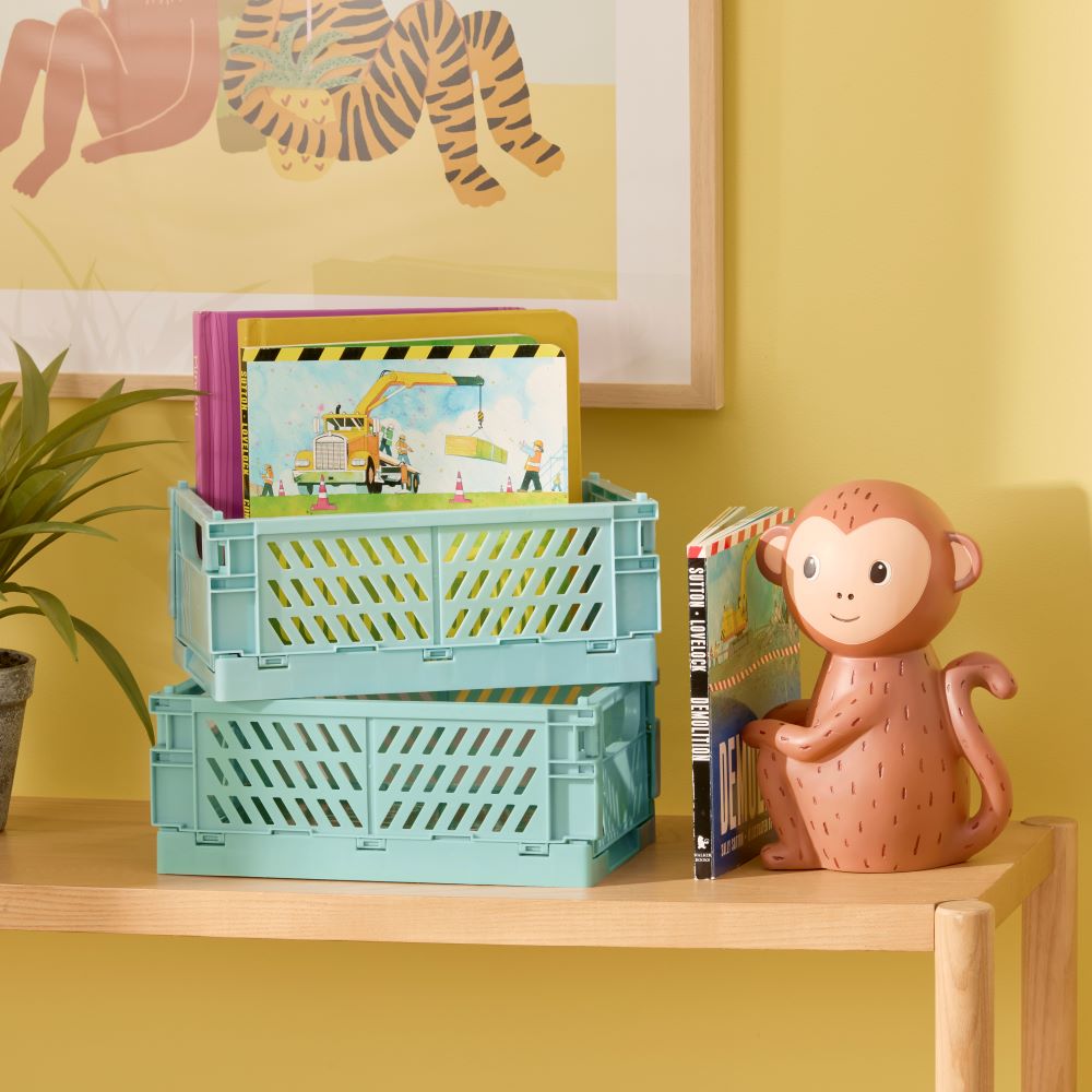 Adairs Kids - Foldable Cool Blue Medium Storage Boxes Pack of 2 | Adairs