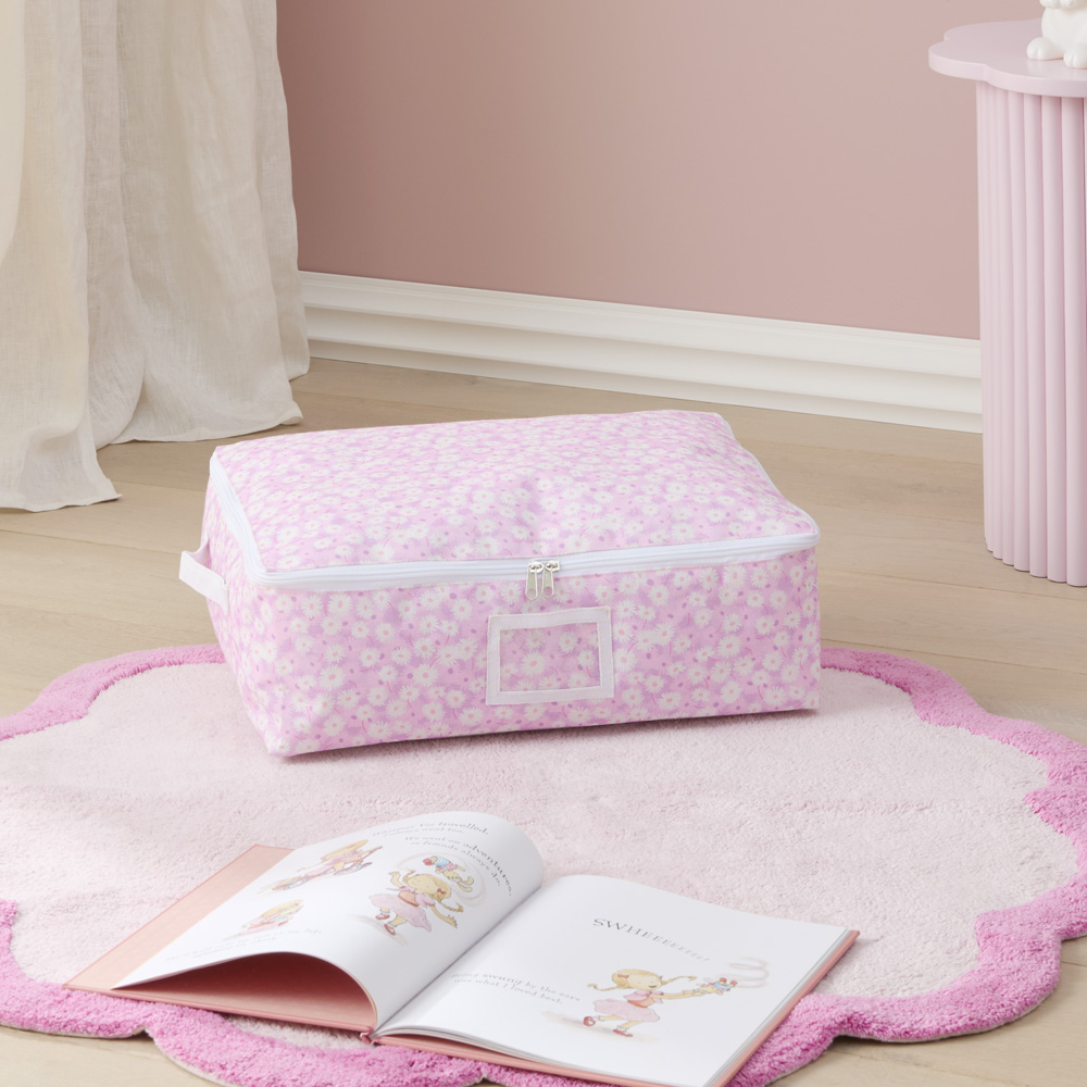 Adairs Kids - Lilac Daisy Floral Storage Bag | Adairs
