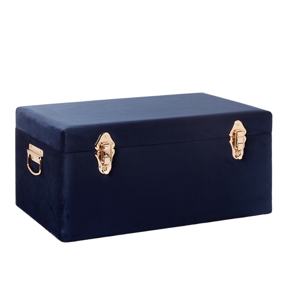 Adairs Kids - Heirloom Blue Check Storage Trunk | Adairs