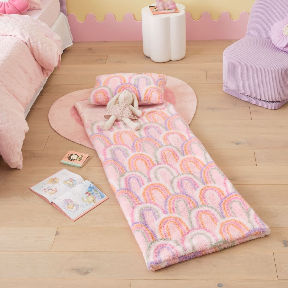 Sammy Rosie Rainbow Sherpa Sleeping Bag | Adairs
