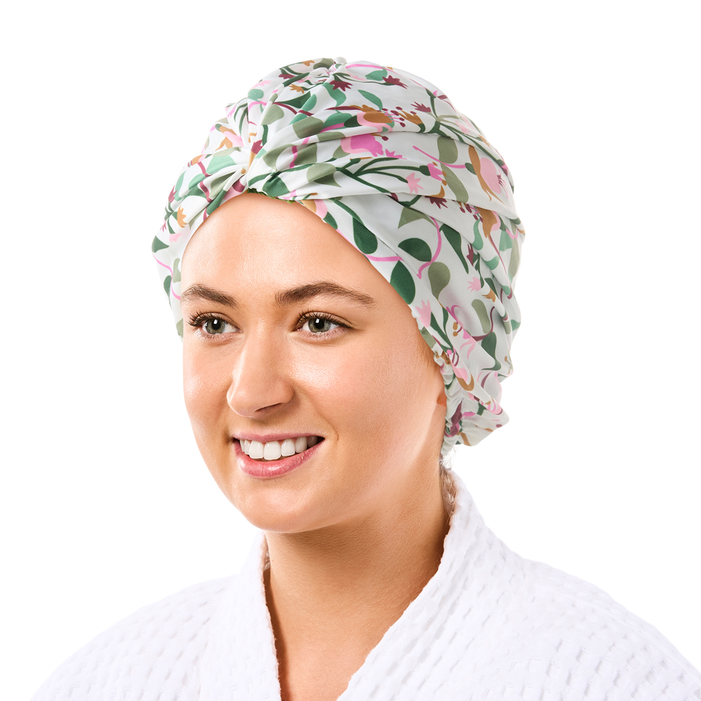 Fuchsia Floral Printed Shower Cap | Adairs