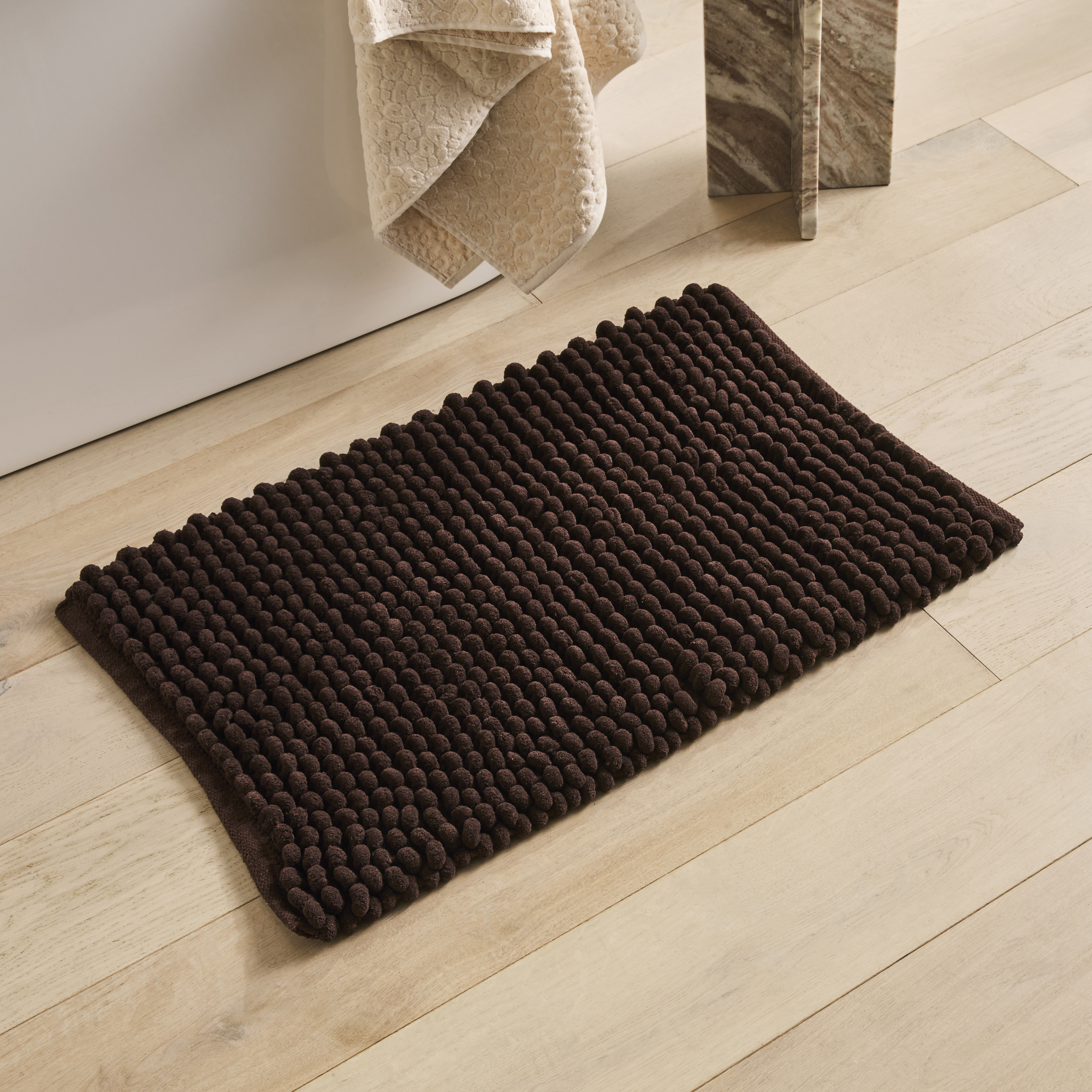 Chunky Bobble Chocolate Bath Mat | Adairs