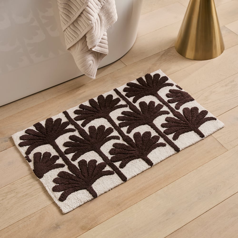 Nature's Resort Chocolate & Natural Bath Mat | Adairs
