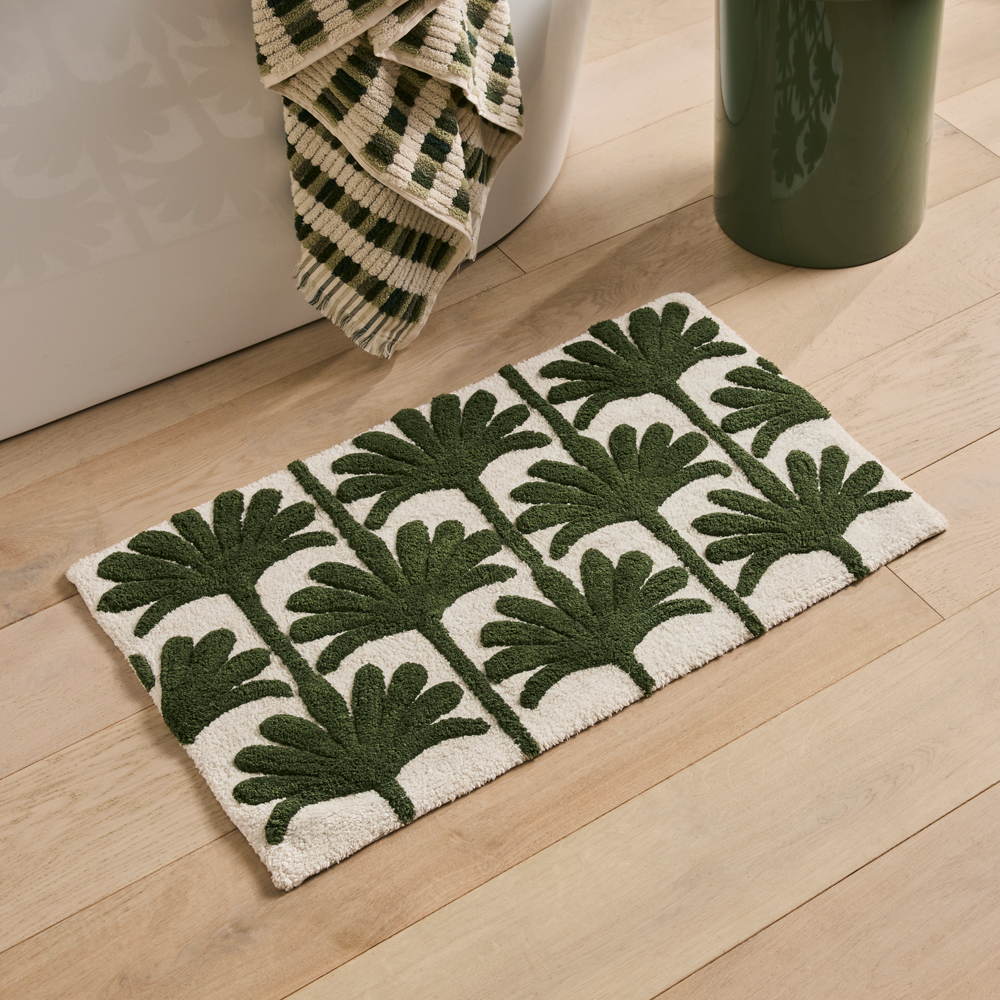 Nature's Resort Spinach & Natural Bath Mat | Adairs