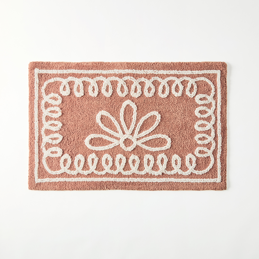 Flower Frame Bran Bath Mat | Adairs