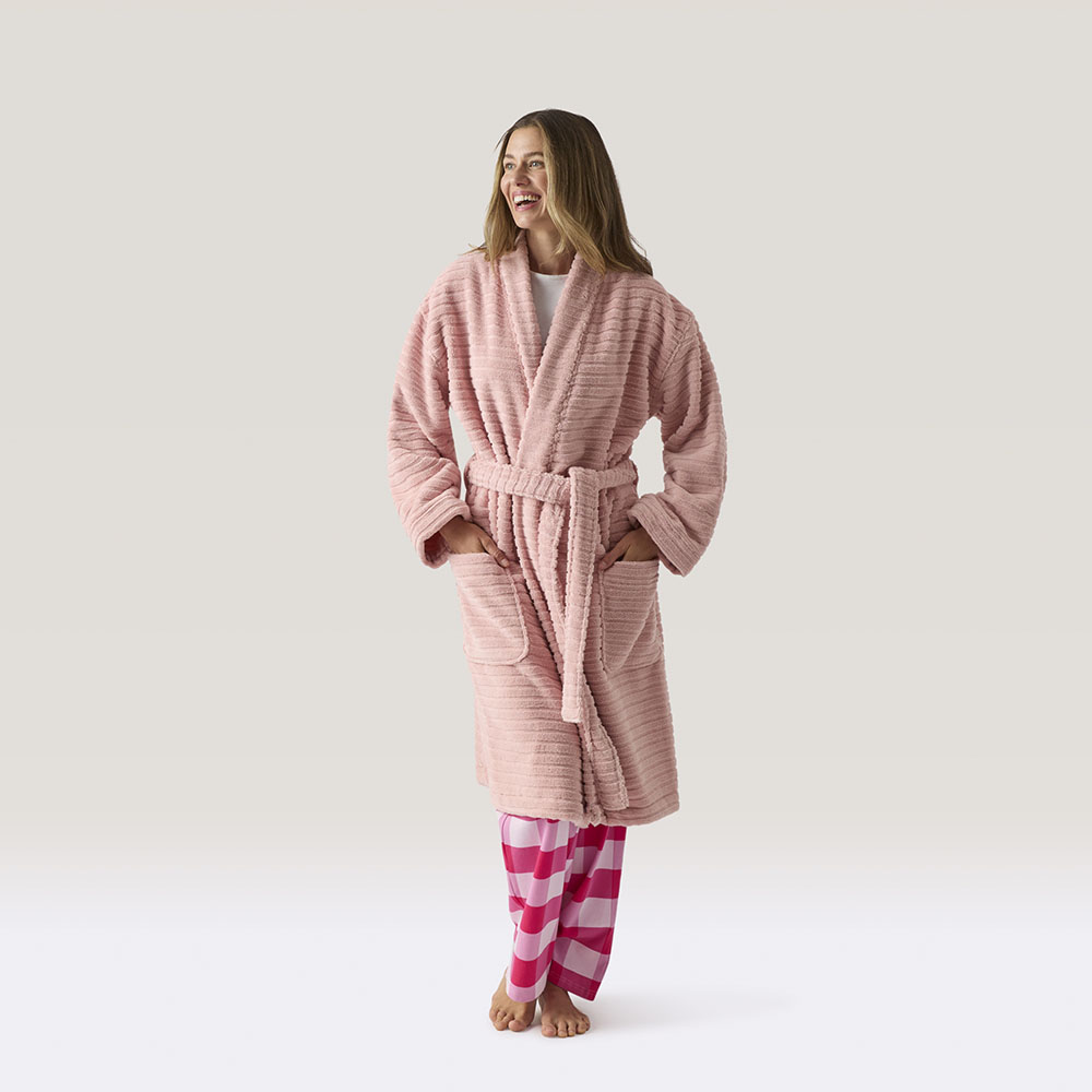 Miller Antique Pink Australian Cotton Bath Robe | Adairs