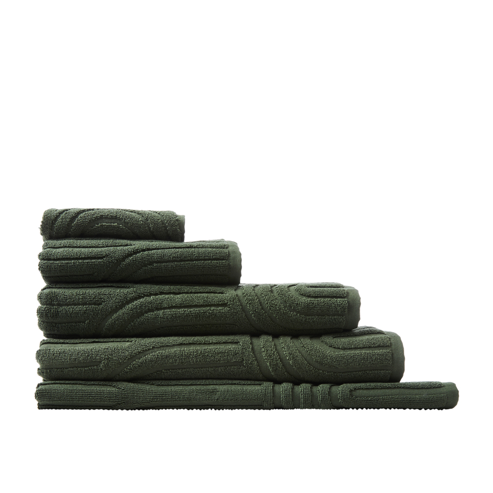 Archie Forest Green Towel Range | Adairs
