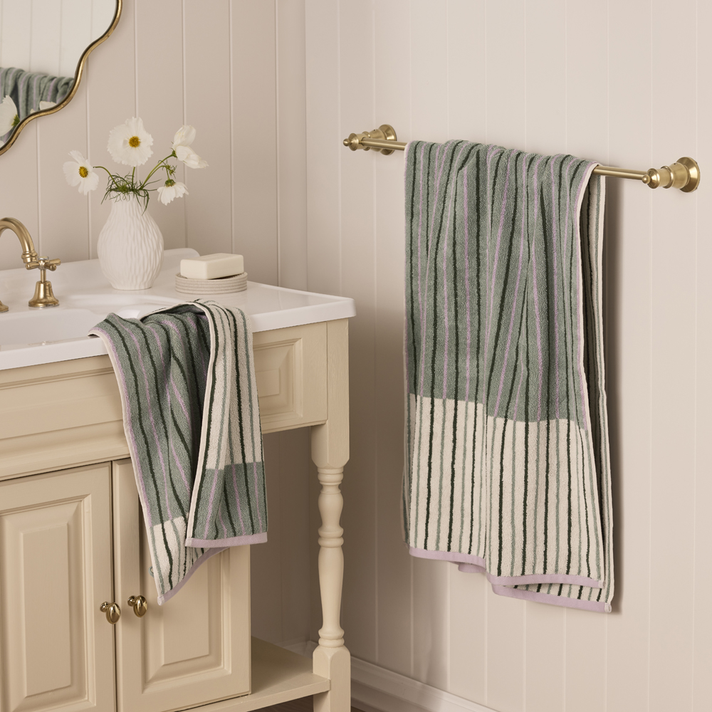 Preston Green Reversible Stripe Towel Range | Adairs