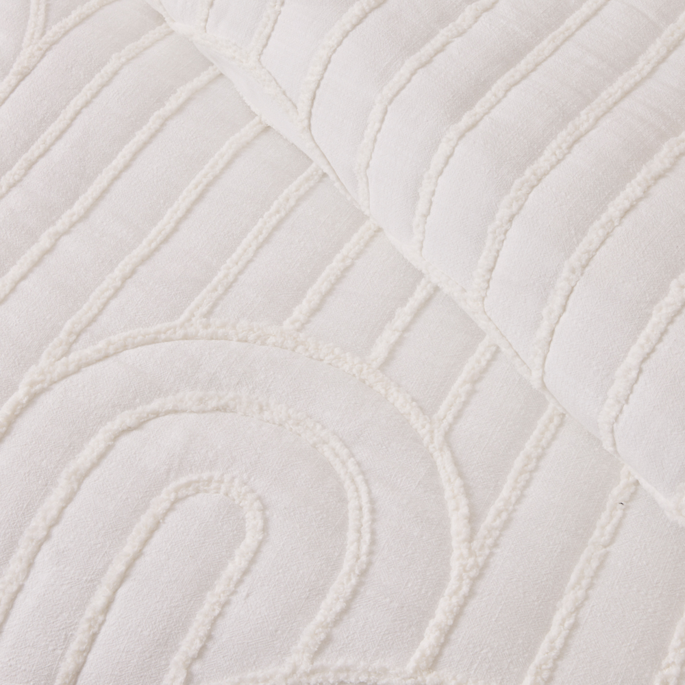 Archie White Tufted Quilted Coverlet Separates | Adairs