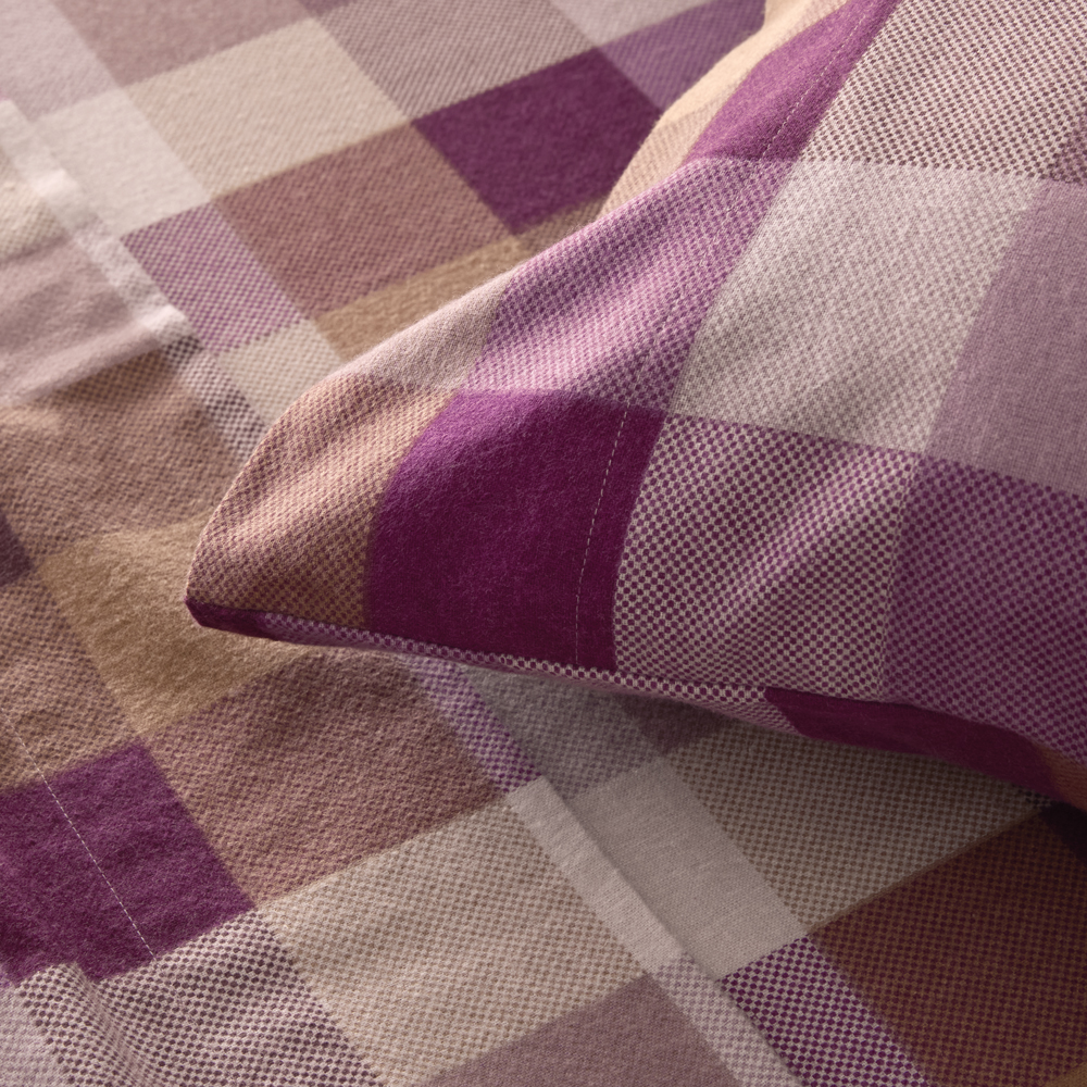 Flannelette Mulberry Check Sheet Set | Adairs