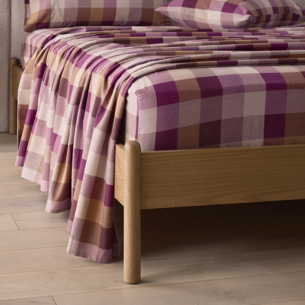 Flannelette Mulberry Check Sheet Set | Adairs