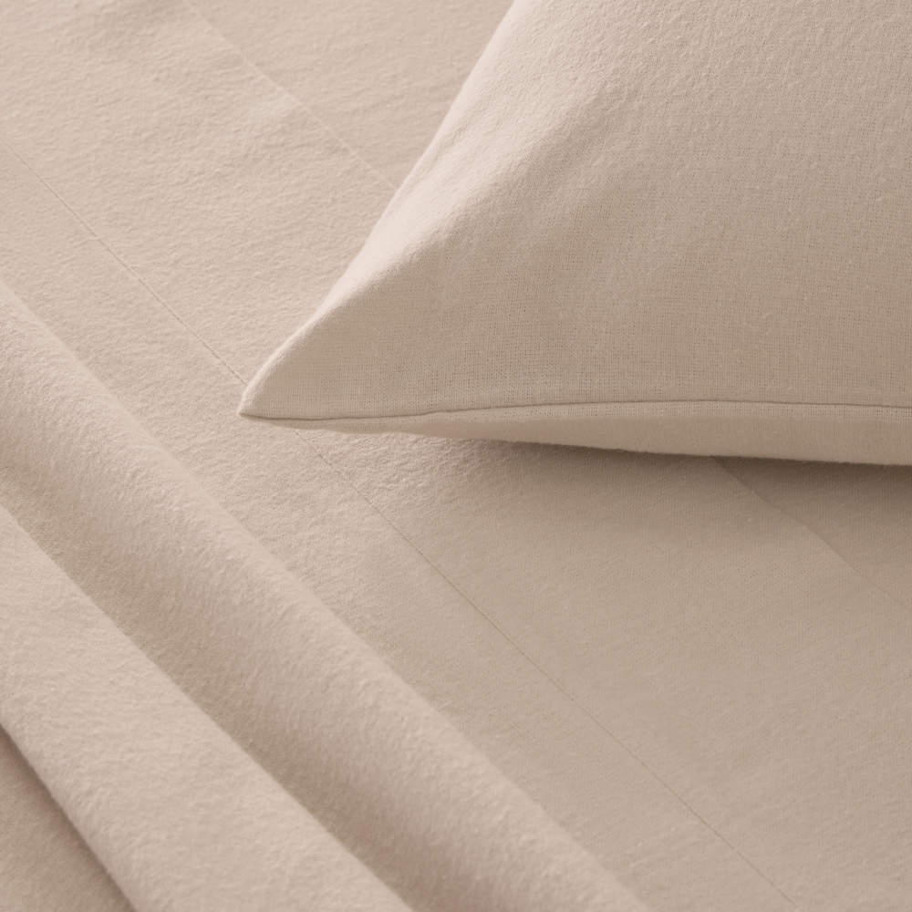Flannelette Plain Dye Sand Sheet Set | Adairs