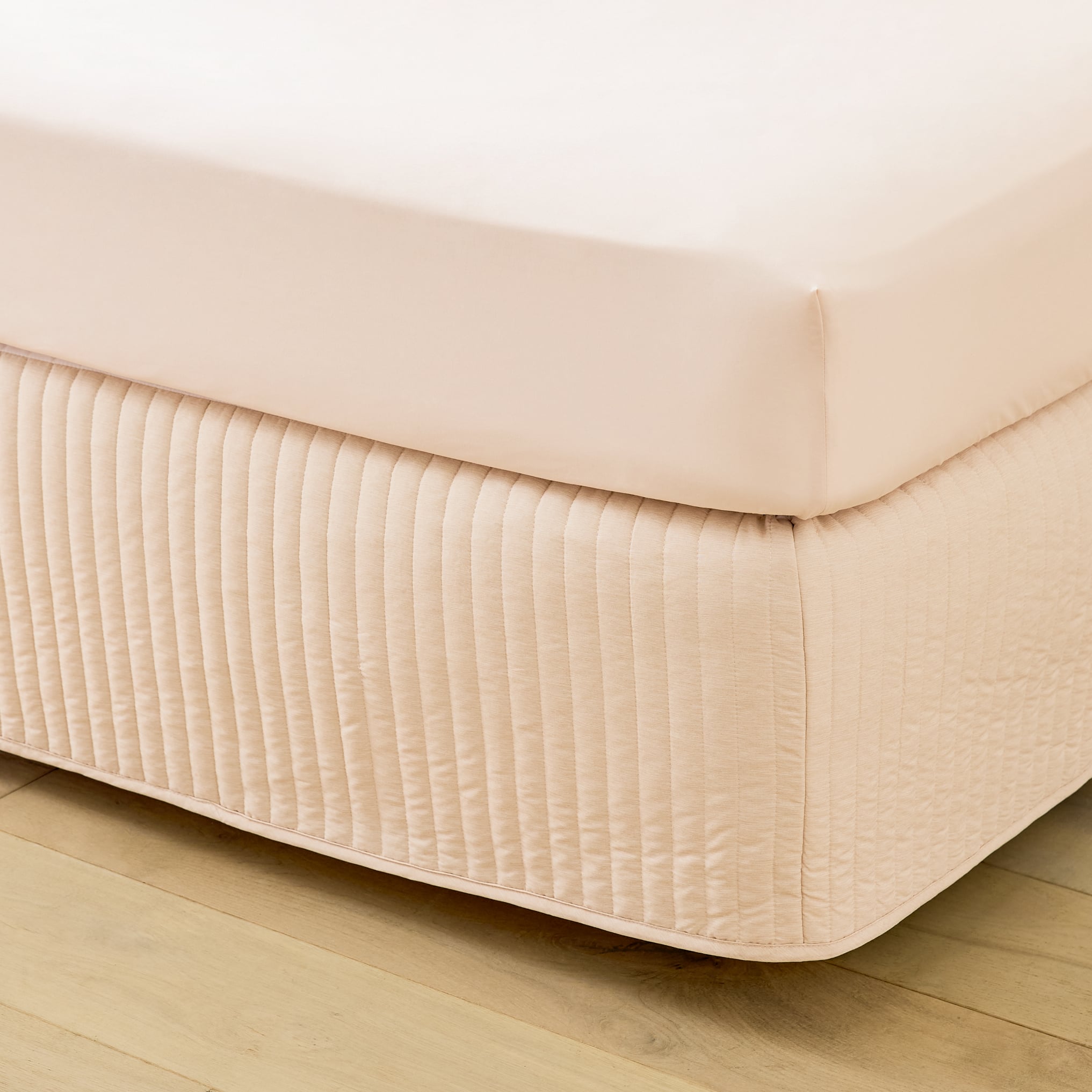 Fresh Natural Marle Quilted Valance | Adairs