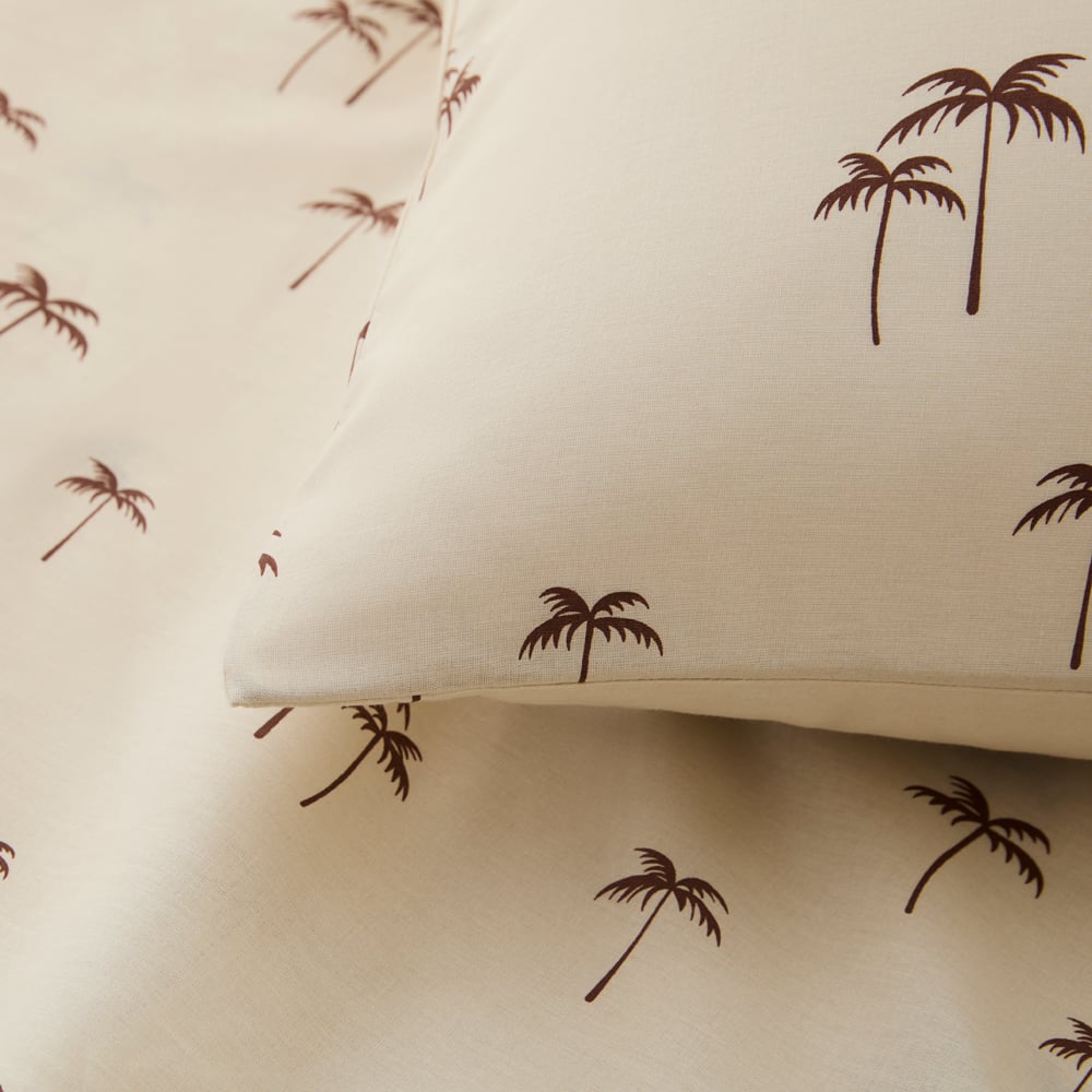 Mini Palm Printed Percale Sheet Set | Adairs