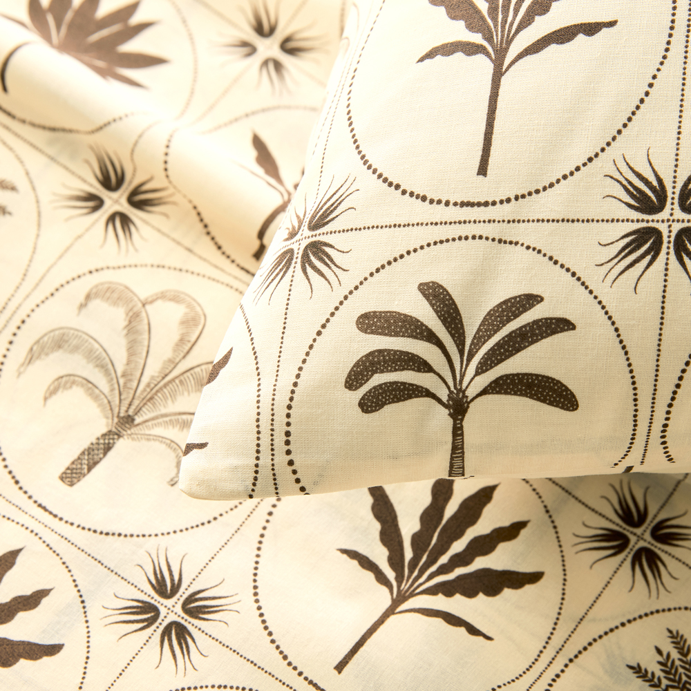 Palm Stamp Printed Percale Sheet Set | Adairs