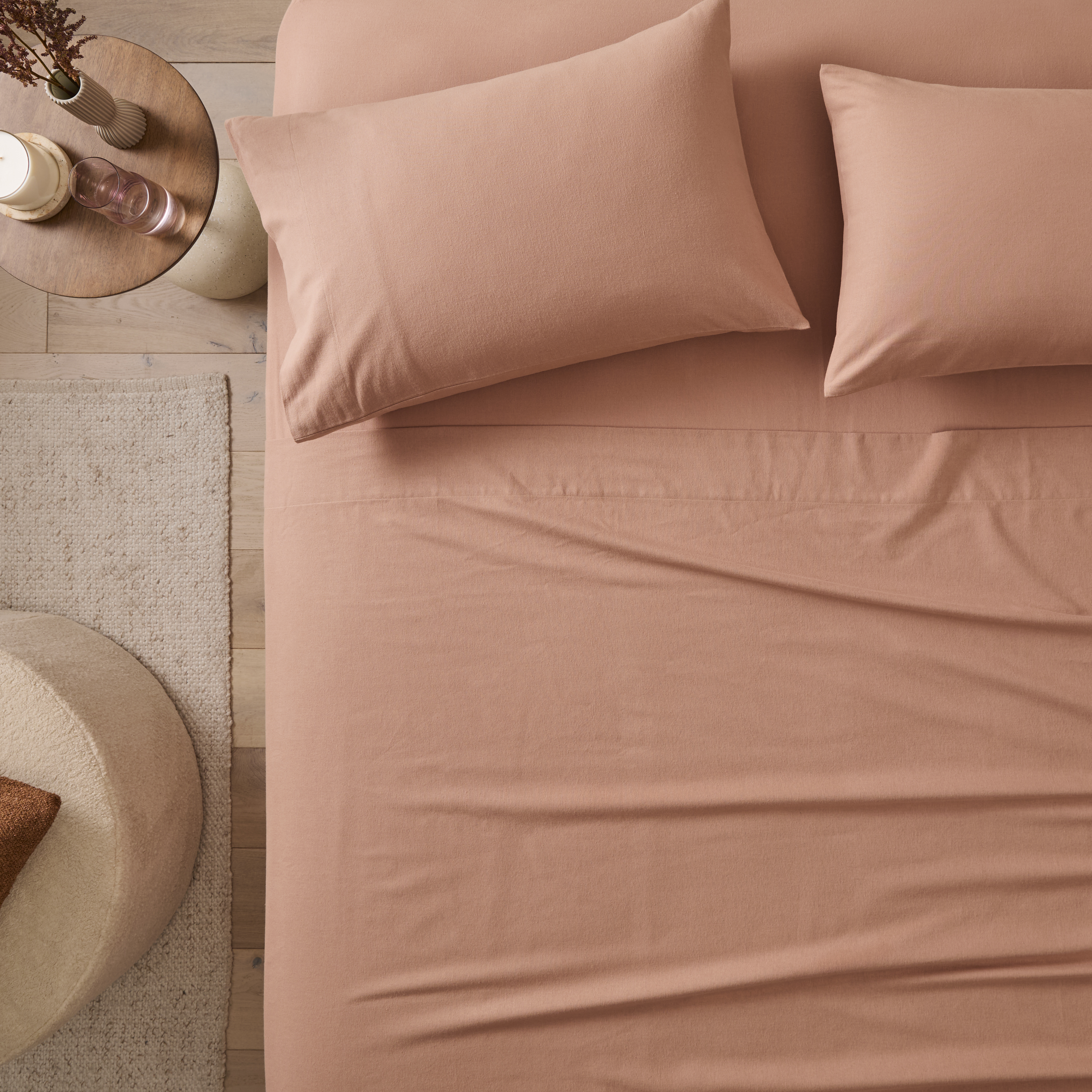Flannelette Plain Dye Clay Sheet Set | Adairs