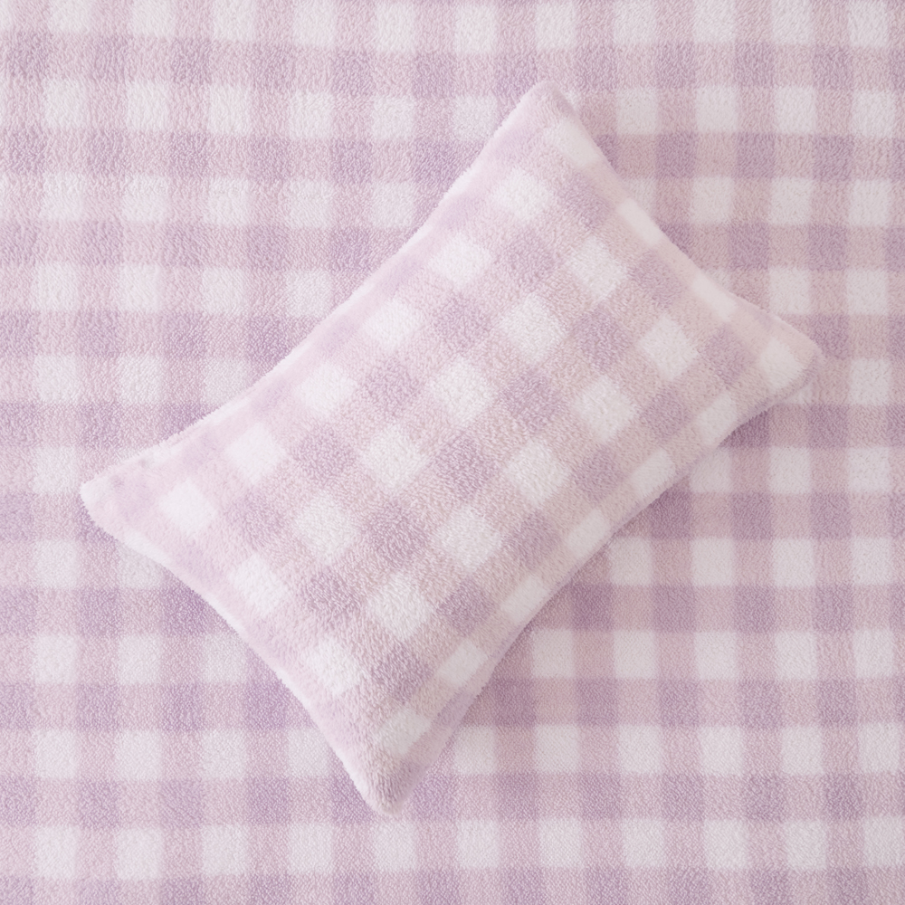 Sherpa Printed Lilac Check Quilt Cover Set | Adairs