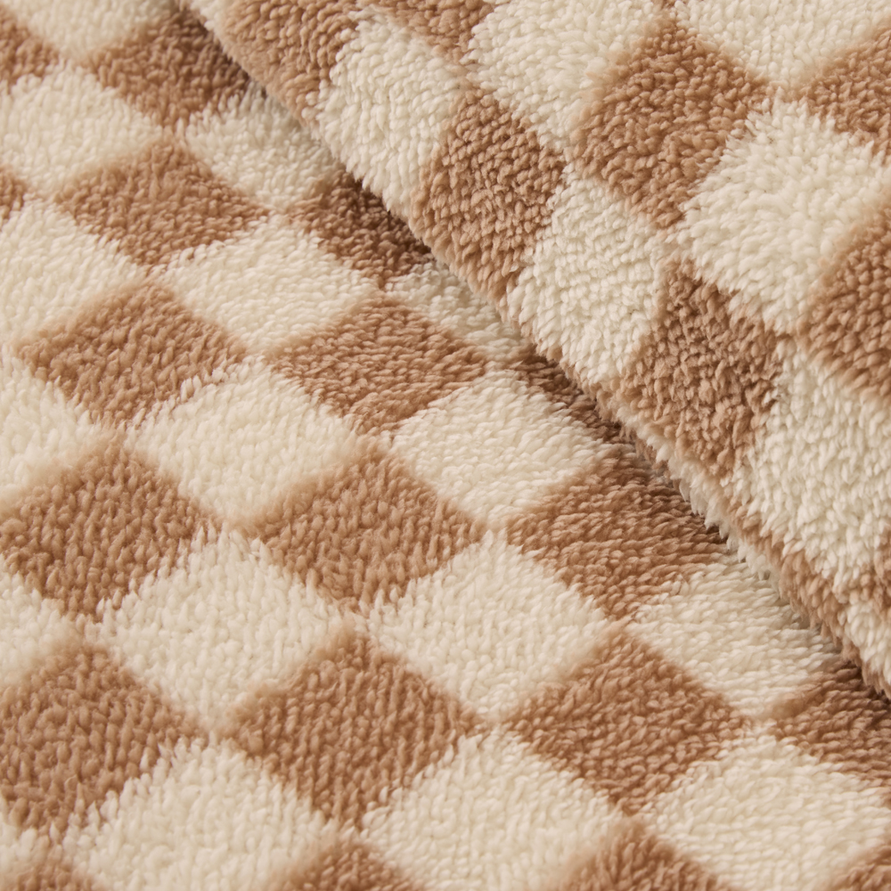 Sherpa Printed Natural Checkerboard Quilt Cover Set | Adairs