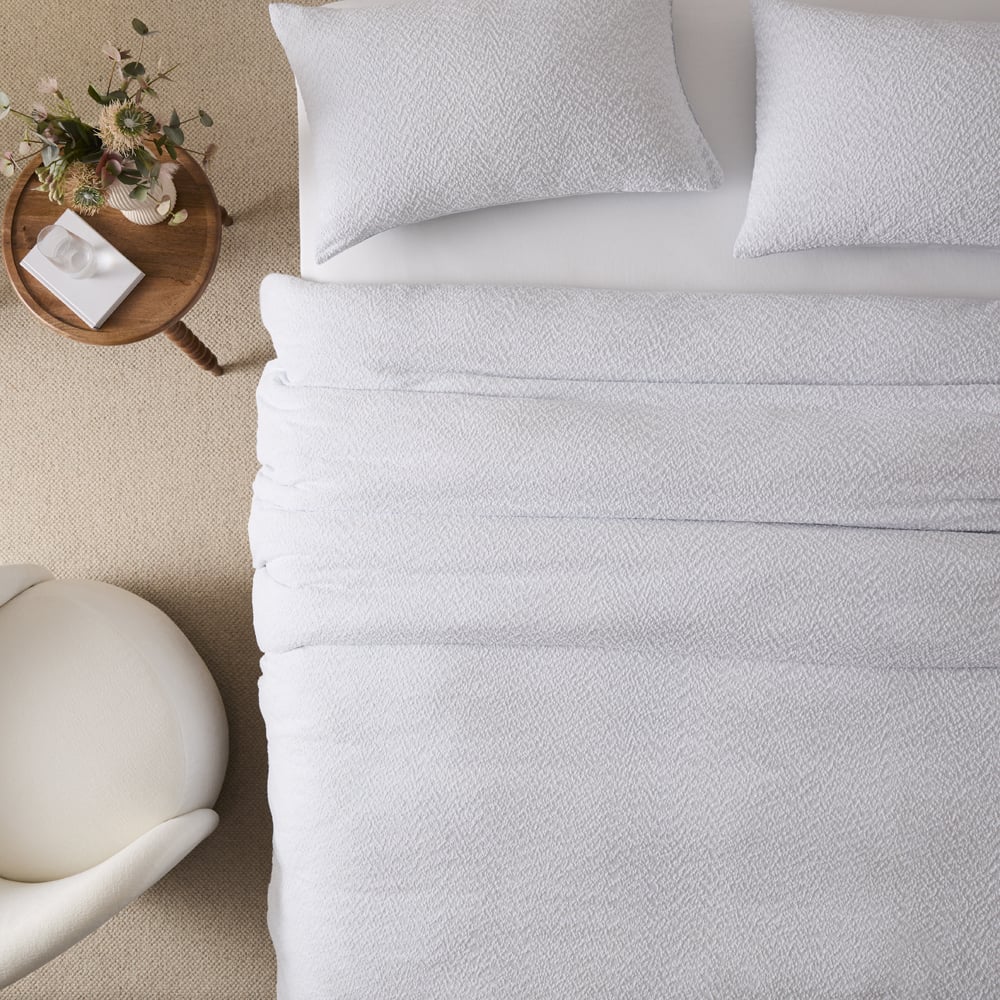 Bailey Boucle Ice Blue Quilt Cover Set | Adairs