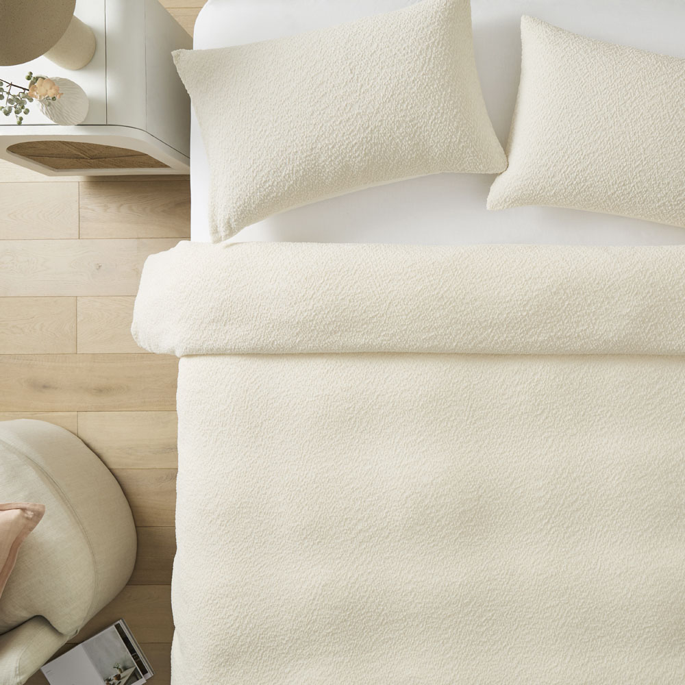 Bailey Boucle Off White Quilt Cover Set | Adairs
