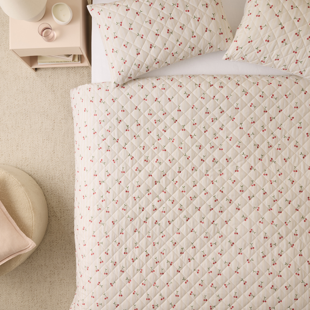 Cherries Quilted Quilt Cover Set | Adairs