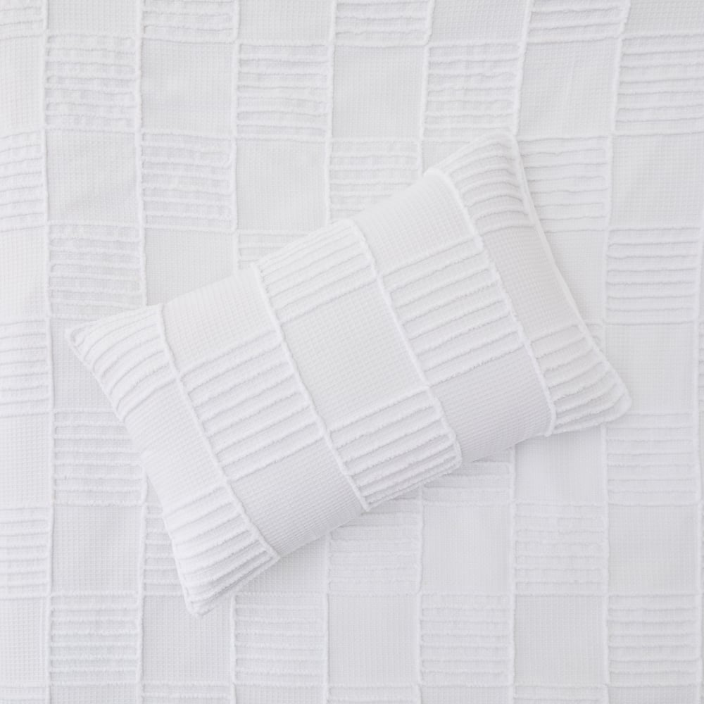 Jamie White Tufted Checkerboard Quilt Cover Set | Adairs