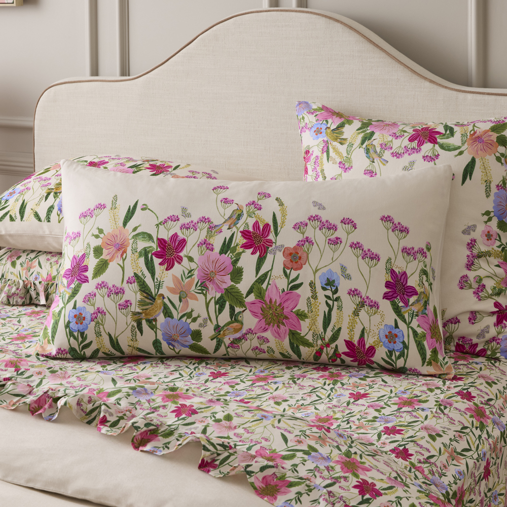 Etta Natural Floral Pillowcases | Adairs