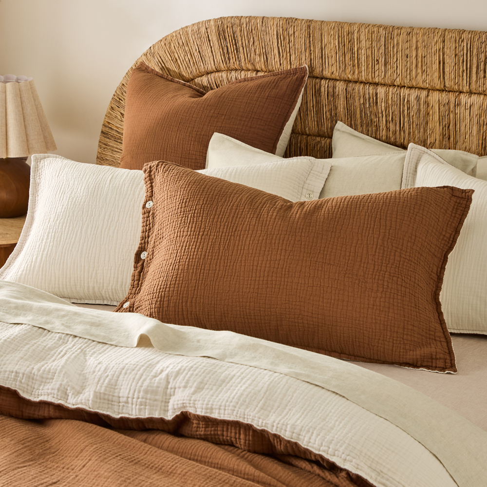 European 4 Sided Reversible Muslin Warm Pillowcases | Adairs
